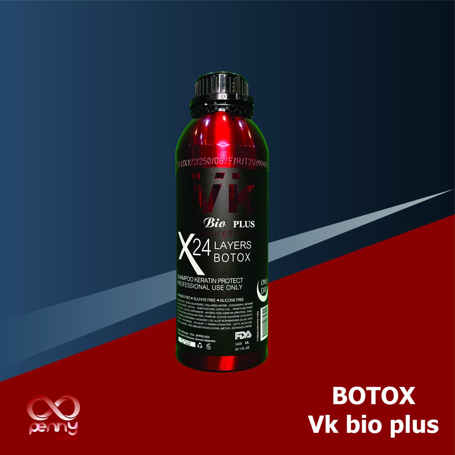 بوتاکس مو 24 لایه وی کی VK X24 LAYERS BOTOX حجم 1400 میل - فروشگاه ...